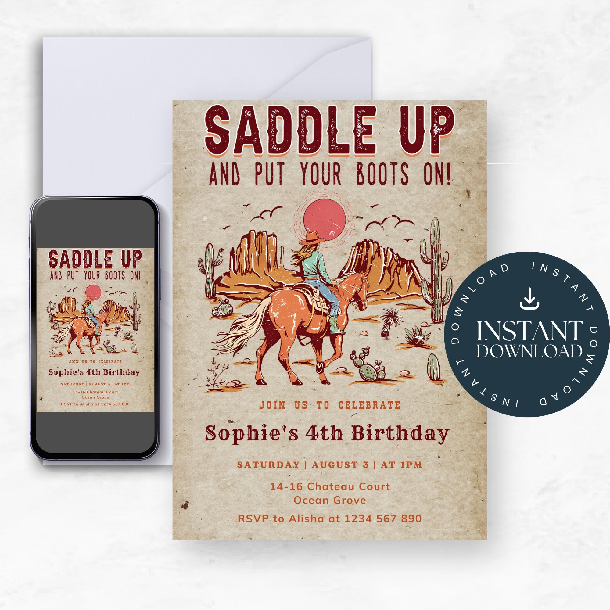 Western Themed Birthday Invitation | Western Invitation | Cowgirl ...