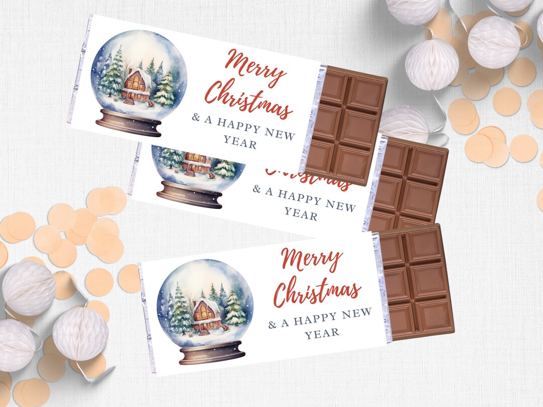 Christmas Chocolate Bar Wrapper- Instant Download, Editable, Printable ...