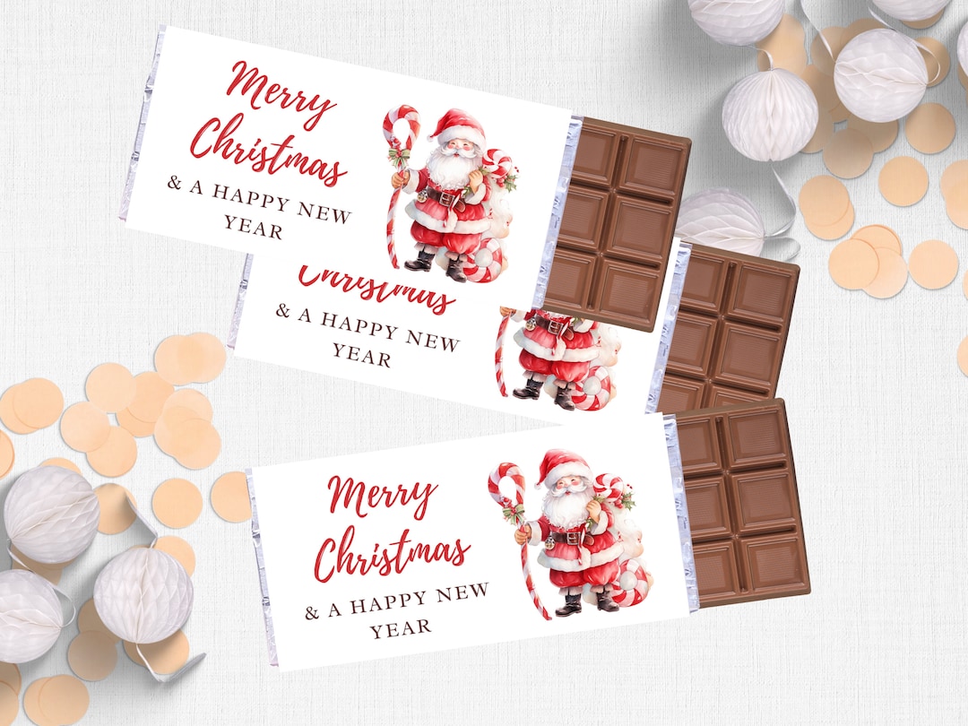 Christmas Chocolate Bar Wrapper Instant Download, Editable, Printable ...