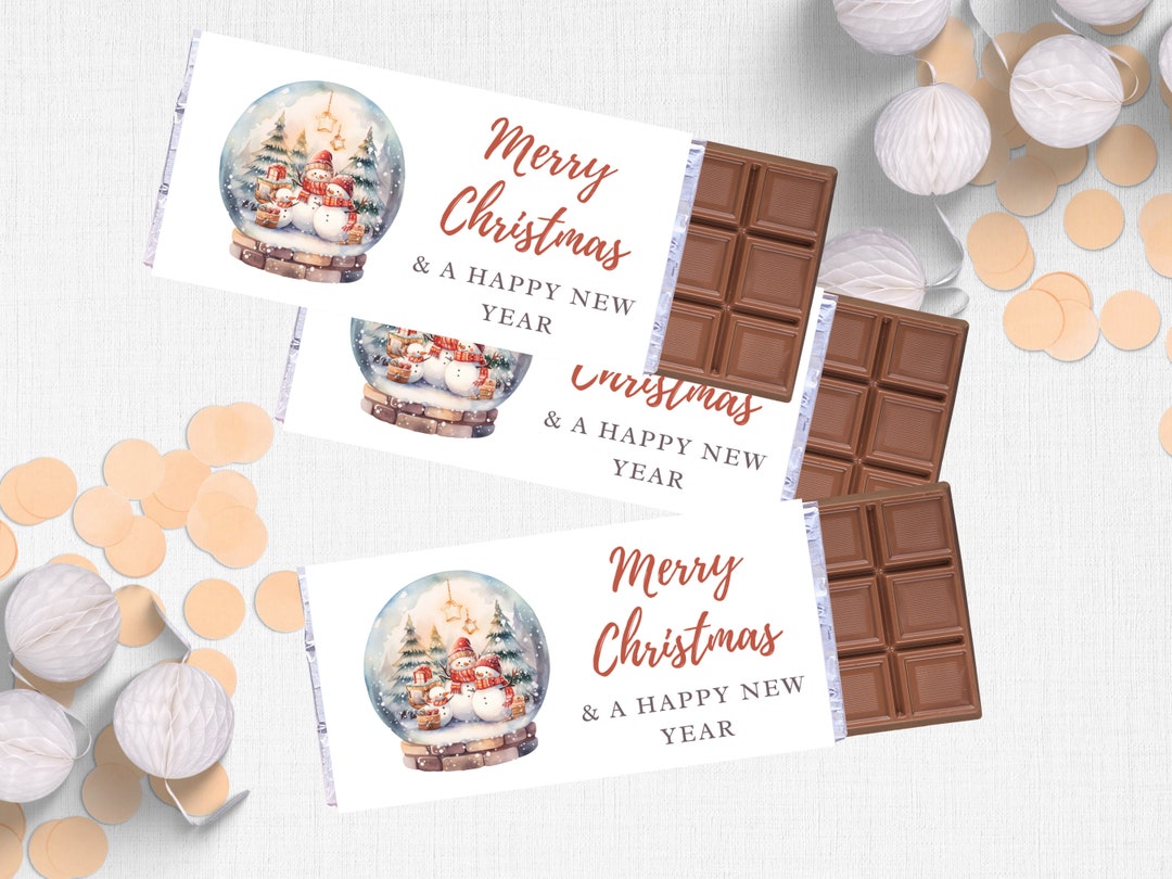 Christmas Chocolate Bar Wrapper-instant Download, Editable, Printable ...