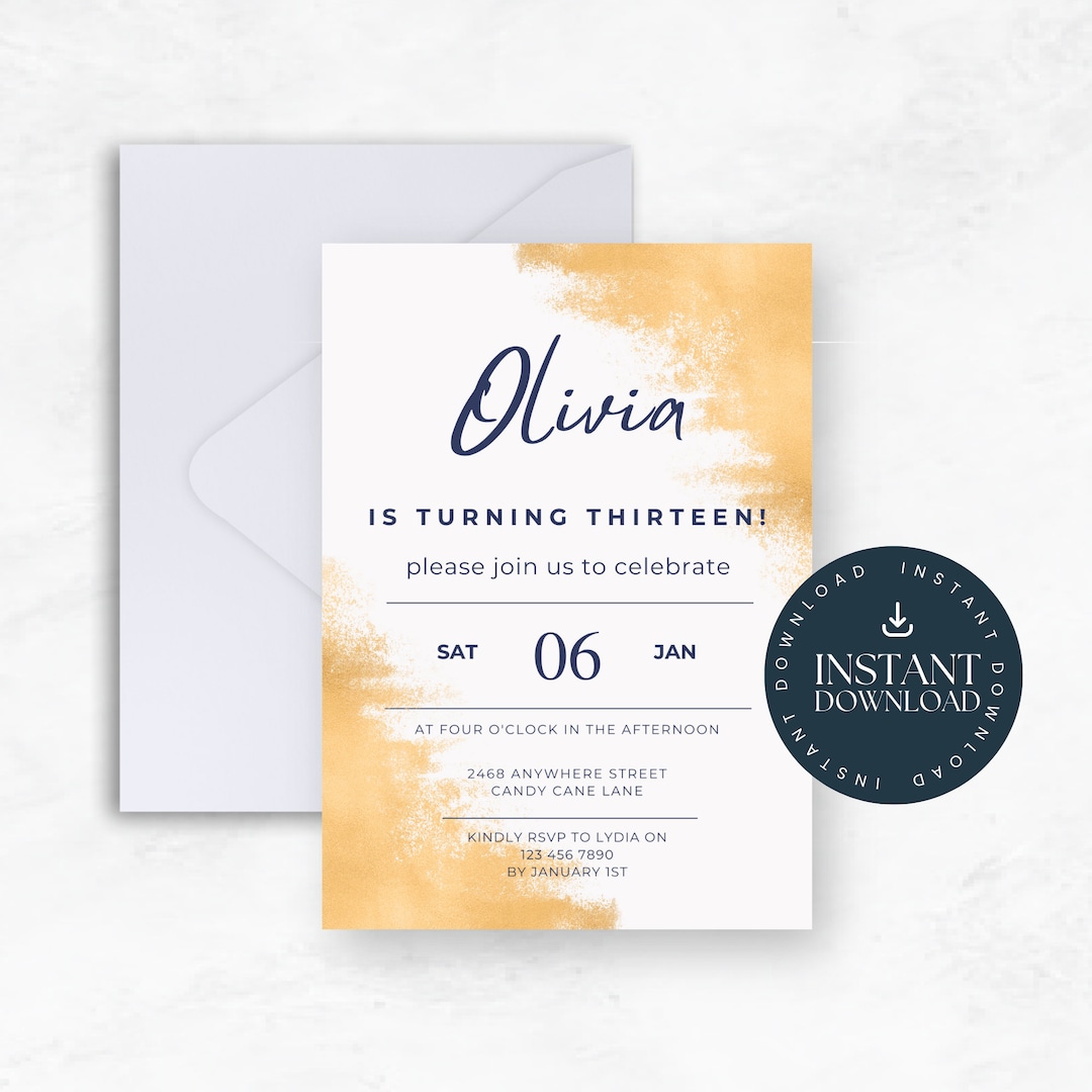 Gold Border Invitation | Gold Invitation | Sleek Invitation | Modern ...