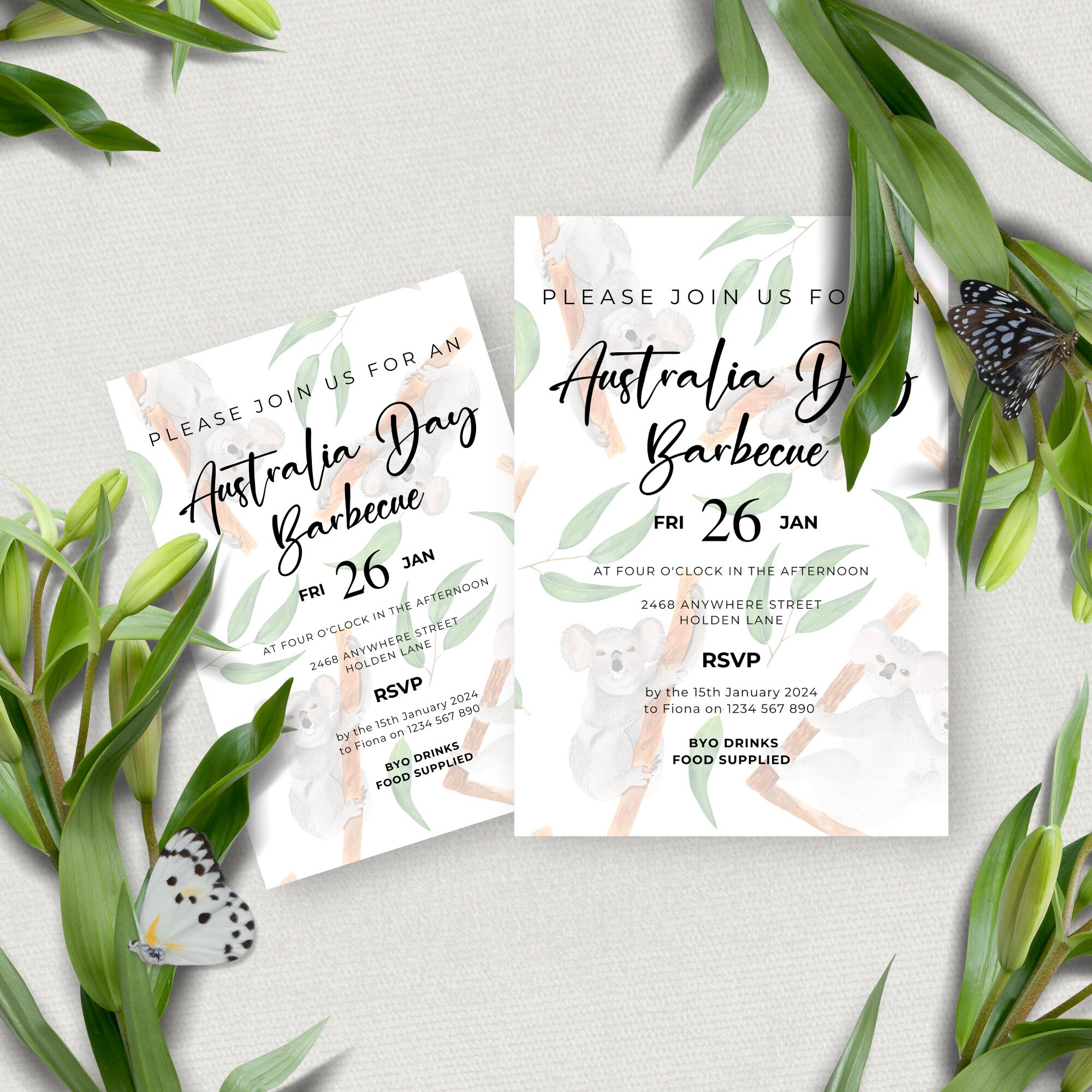 Australia Day Invitation | Aussie Theme Invitation | Australia Day ...
