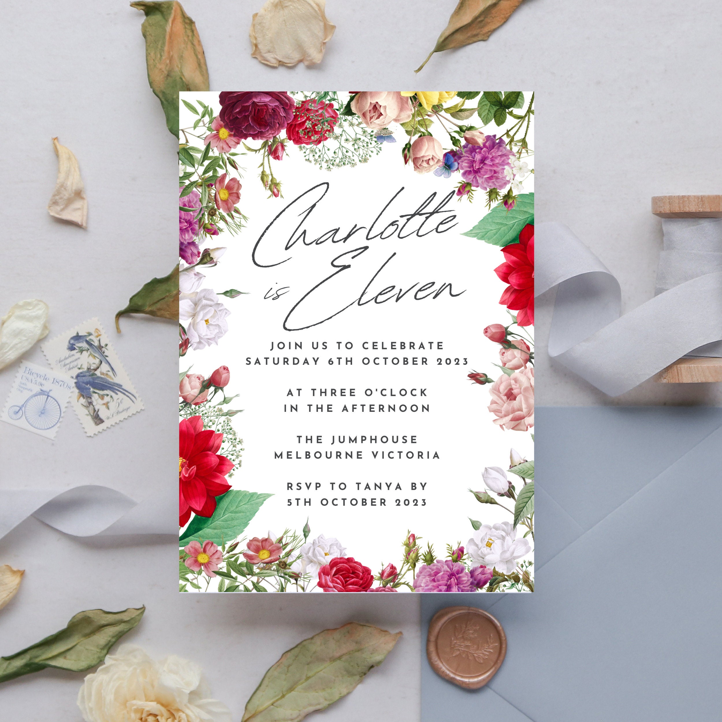 Flower Border Invitation -instant Download, Editable, Printable ...