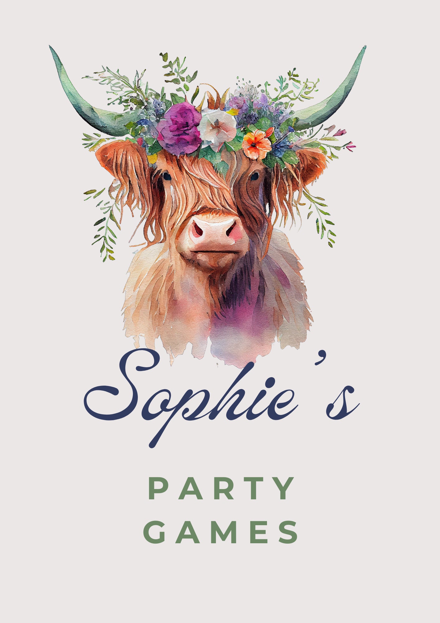 Highland Cow Birthday Party Games | Highland Cow Word Search | Party ...