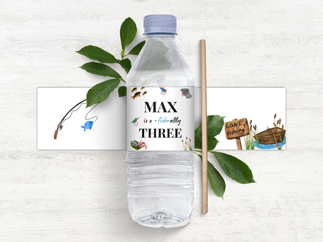 Fishing Water Bottle Label Editable, Instant Download, Printable, Party ...
