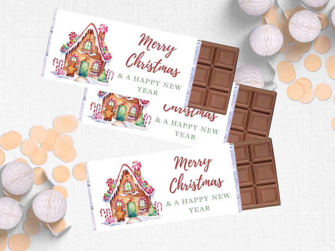 Christmas Chocolate Bar Wrapper- Instant Download, Editable,printable ...