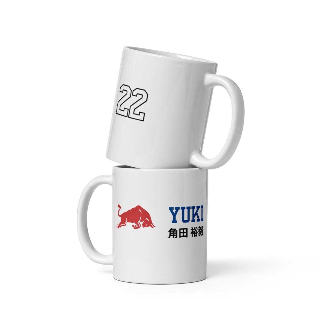 Yuki Tsunoda Mug White F1 2025 Red Bull Glossy Ceramic Racing #22 F1 ...