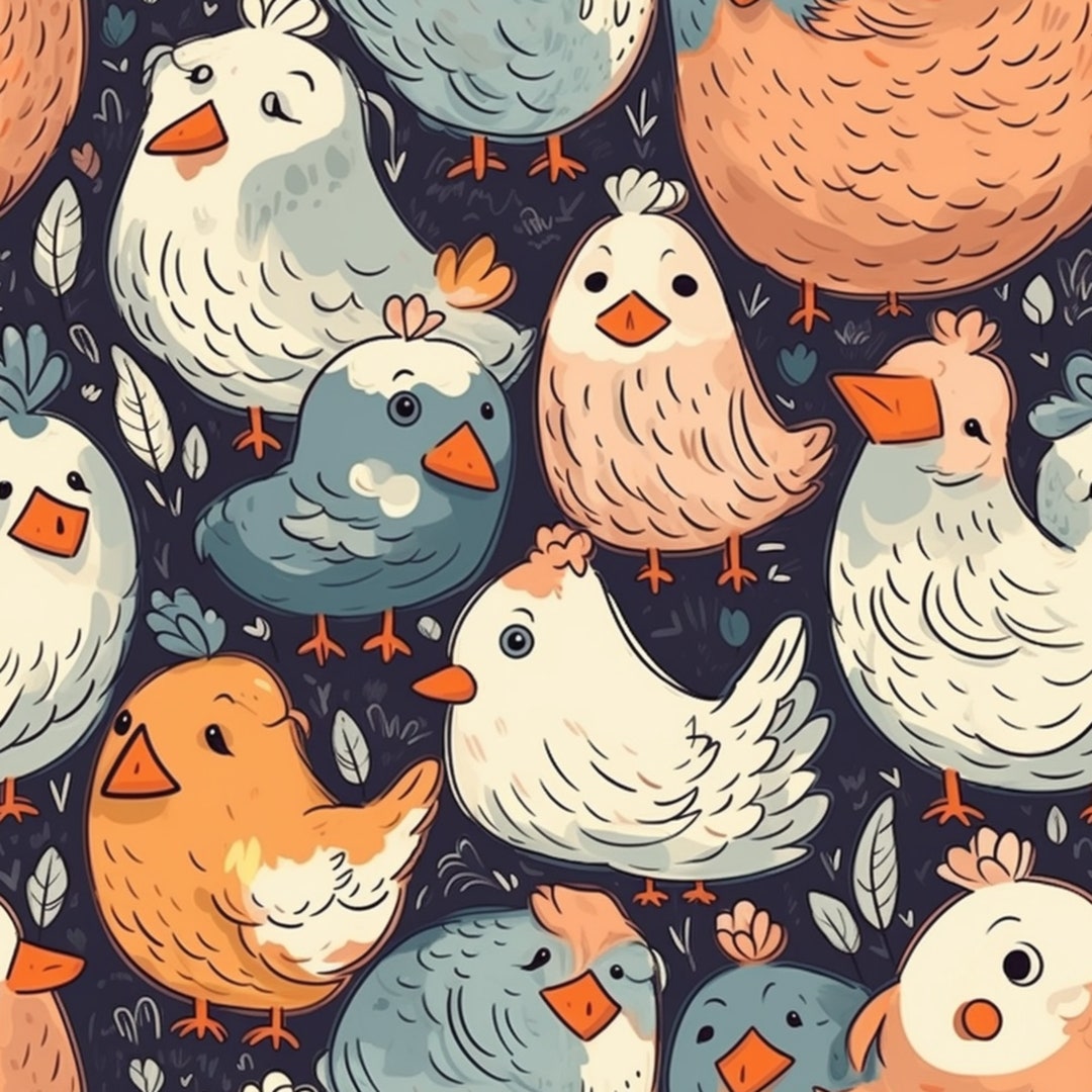 Cute Chicken Pattern - Etsy