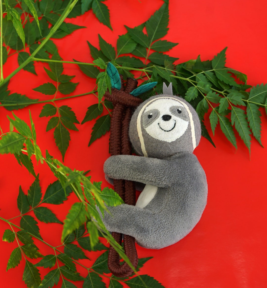 Sam the Sloth - Tennis Ball Dog Toy, Tennis Ball and Rope Dog Toy, Fun ...
