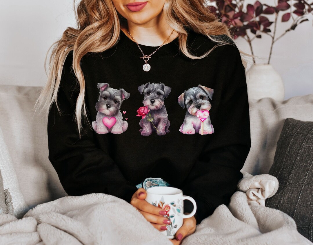 Mini Schnauzer Valentine Sweatshirt, Schnauzer Puppy Shirt, Schnauzer ...