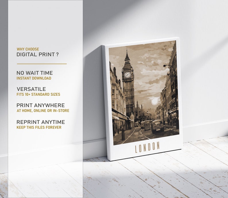 Set of 6 Retro Travel Prints, Poster Bundle, Paris, New York Print ...