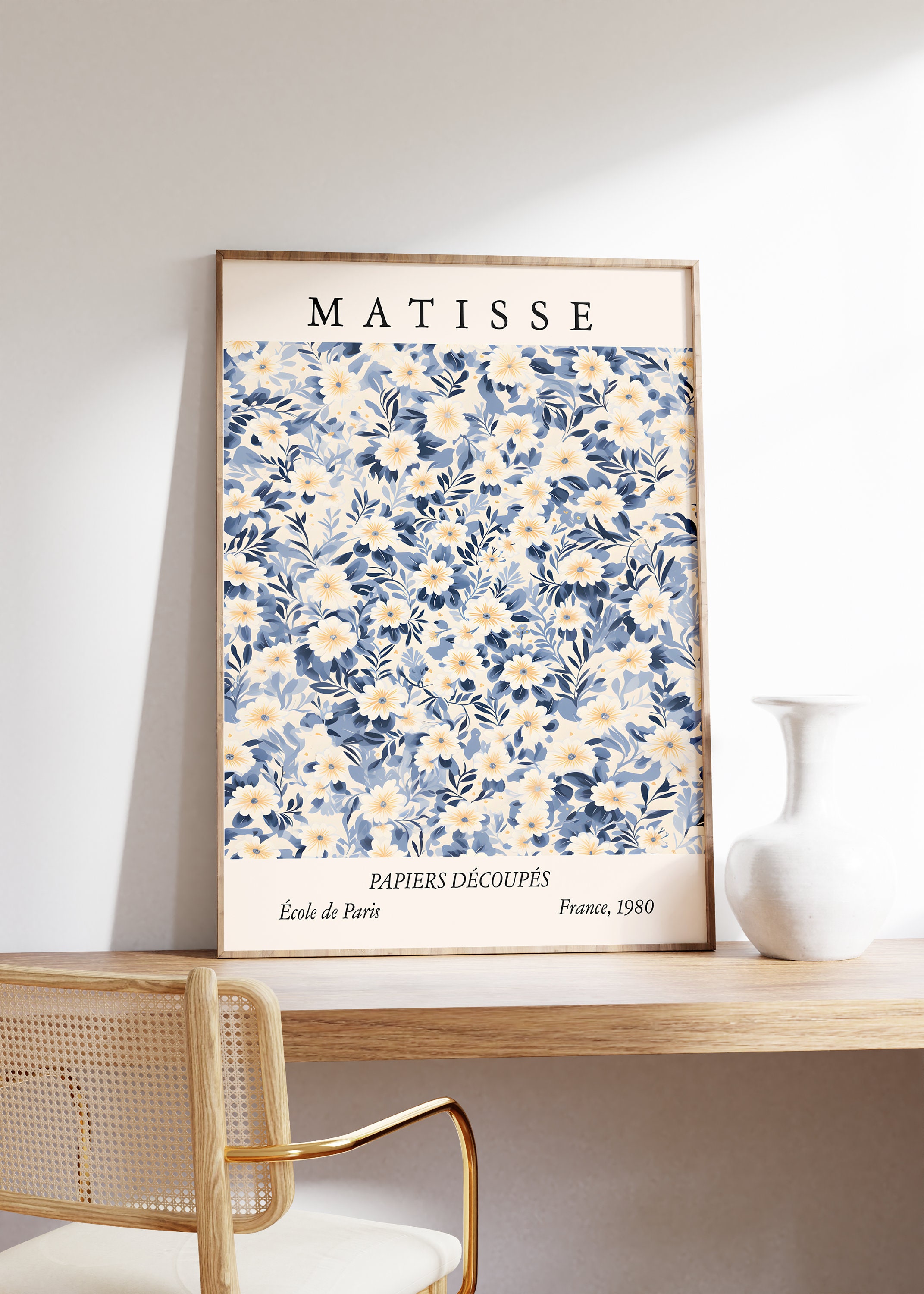 Blue Henri Matisse Print, Flower Market Poster, Blue Retro Matisse Art ...