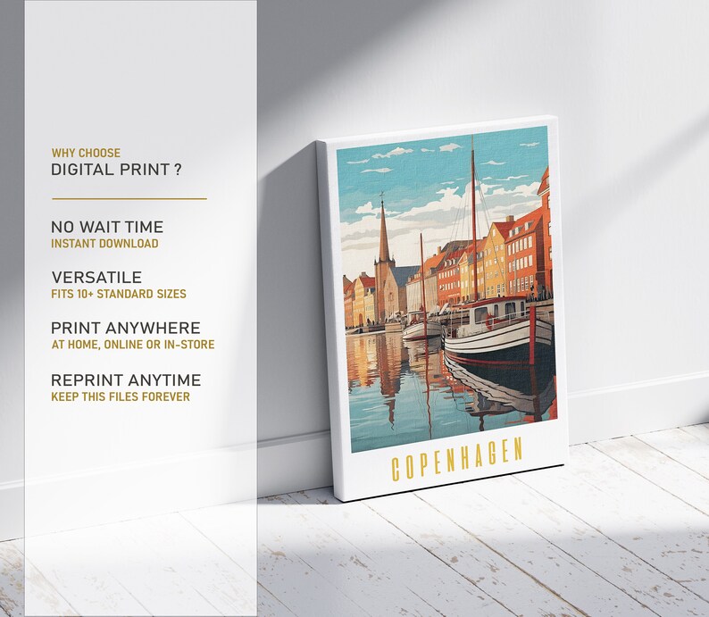 Copenhagen Travel Poster, Maximalist Wall Art, Aesthetic Poster ...