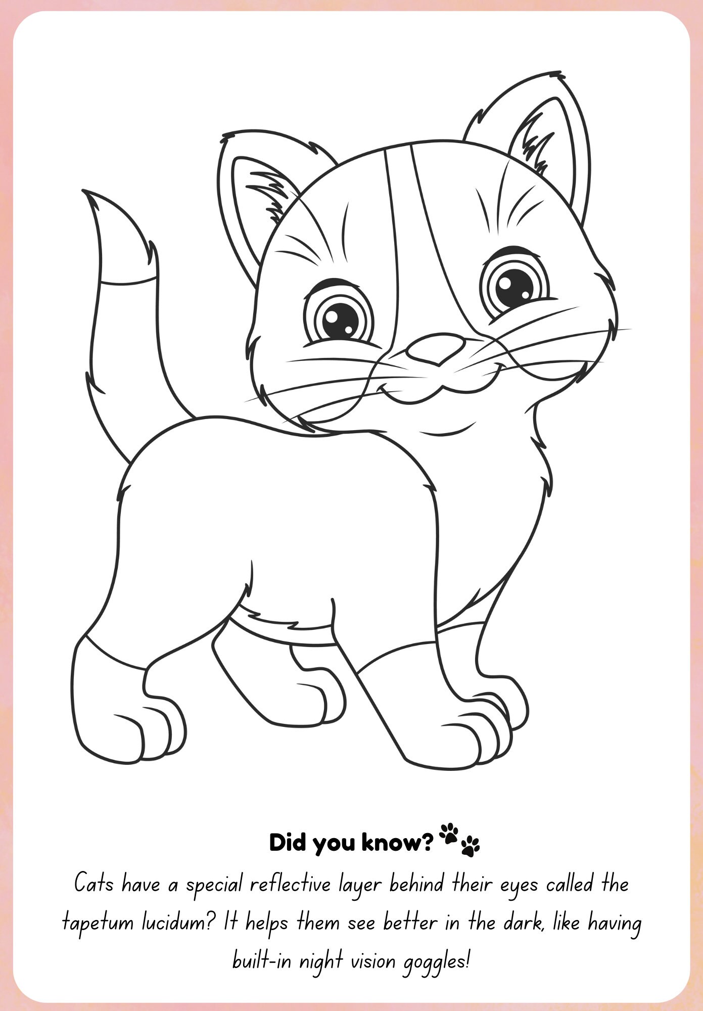 30 Coloring Pages of Cute Cats for Kids Facts and Did You - Etsy