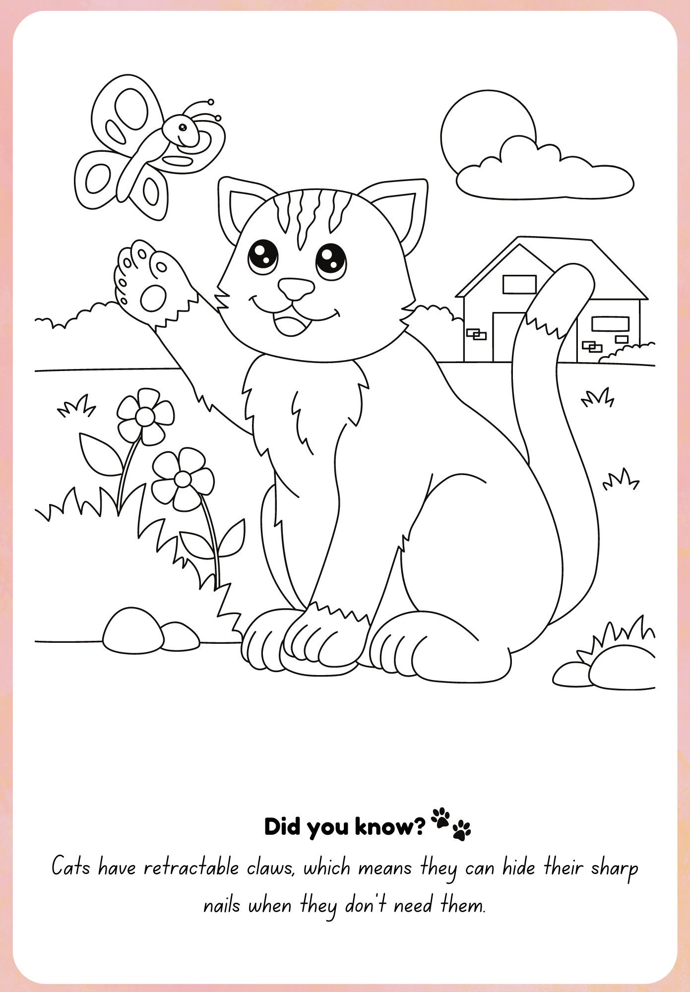 30 Coloring Pages of Cute Cats for Kids Facts and Did You - Etsy
