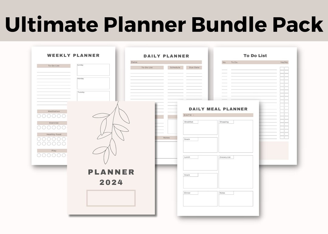 2024 Digital Planner Pack, Printable Planner Template, Editable Planner ...