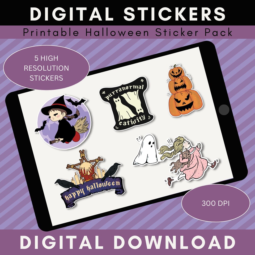 Halloween Sticker Pack Printable Halloween Sticker PNG Printable ...