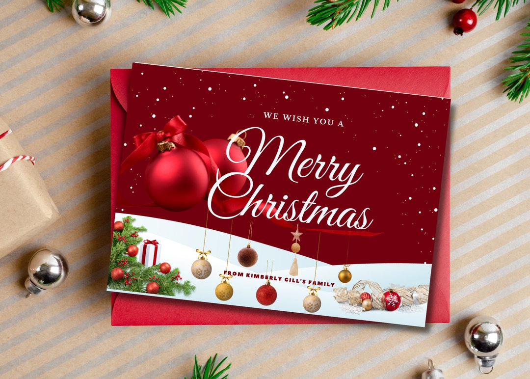 Editable Christmas Card Template, Printable Christmas Card, Holiday ...