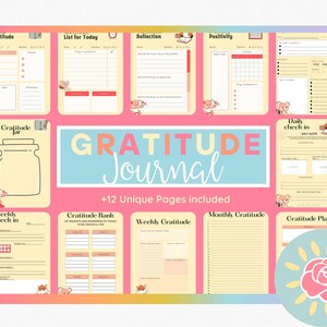 Gratitude Journal Printable - Daily Mindfulness & Happiness Planner ...