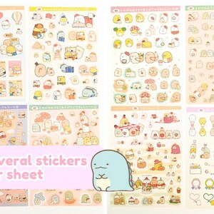 Cute Cartoon Sticker Sheet Bundle - Random Mix of Adorable Japanese ...