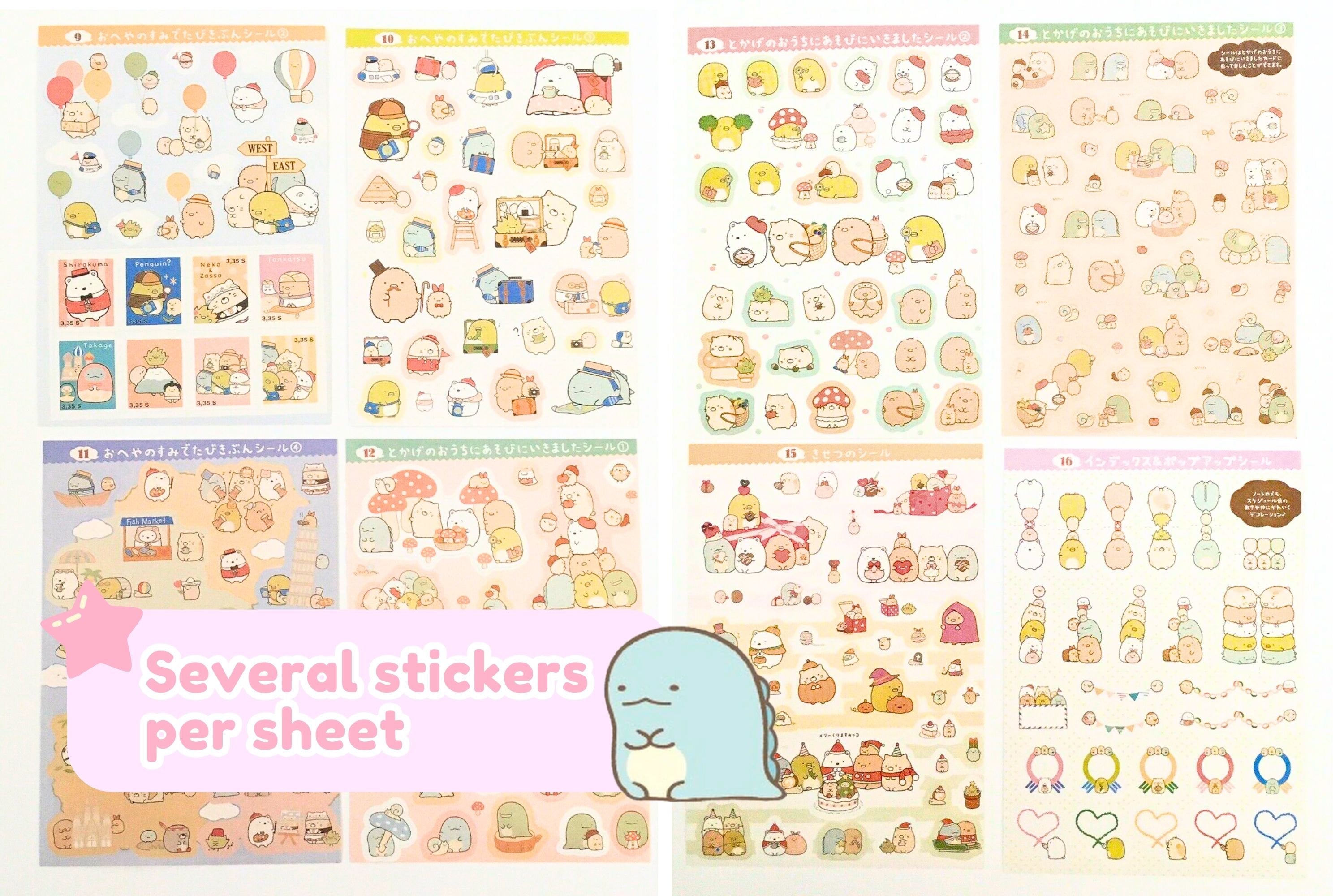 Cute Cartoon Sticker Sheet Bundle Random Mix of Adorable Japanese ...
