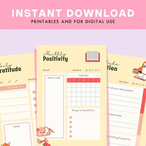 Gratitude Journal Printable - Daily Mindfulness & Happiness Planner ...