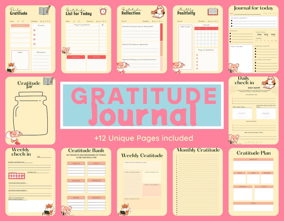 Gratitude Journal Printable - Daily Mindfulness & Happiness Planner ...