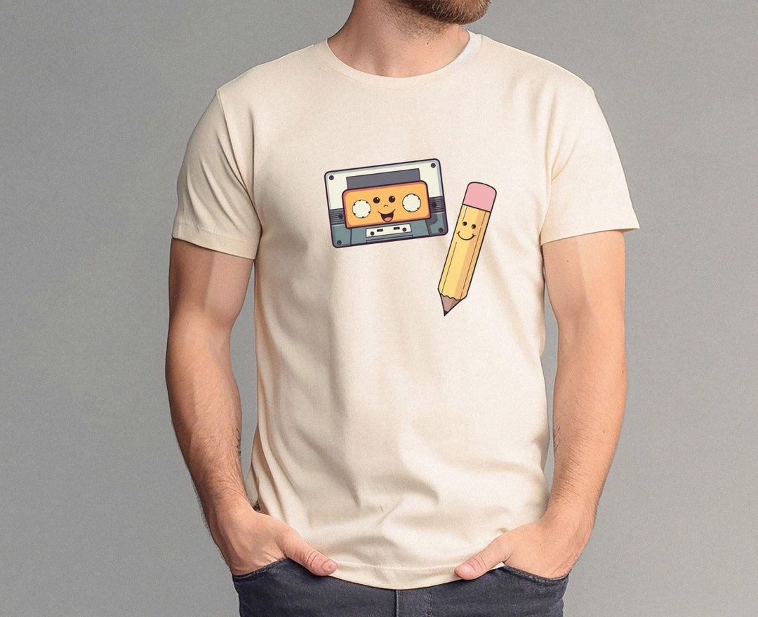 Funny Gen X Shirt Cassette Tape and Pencil Tee 80s Nostalgia Gift 90s ...