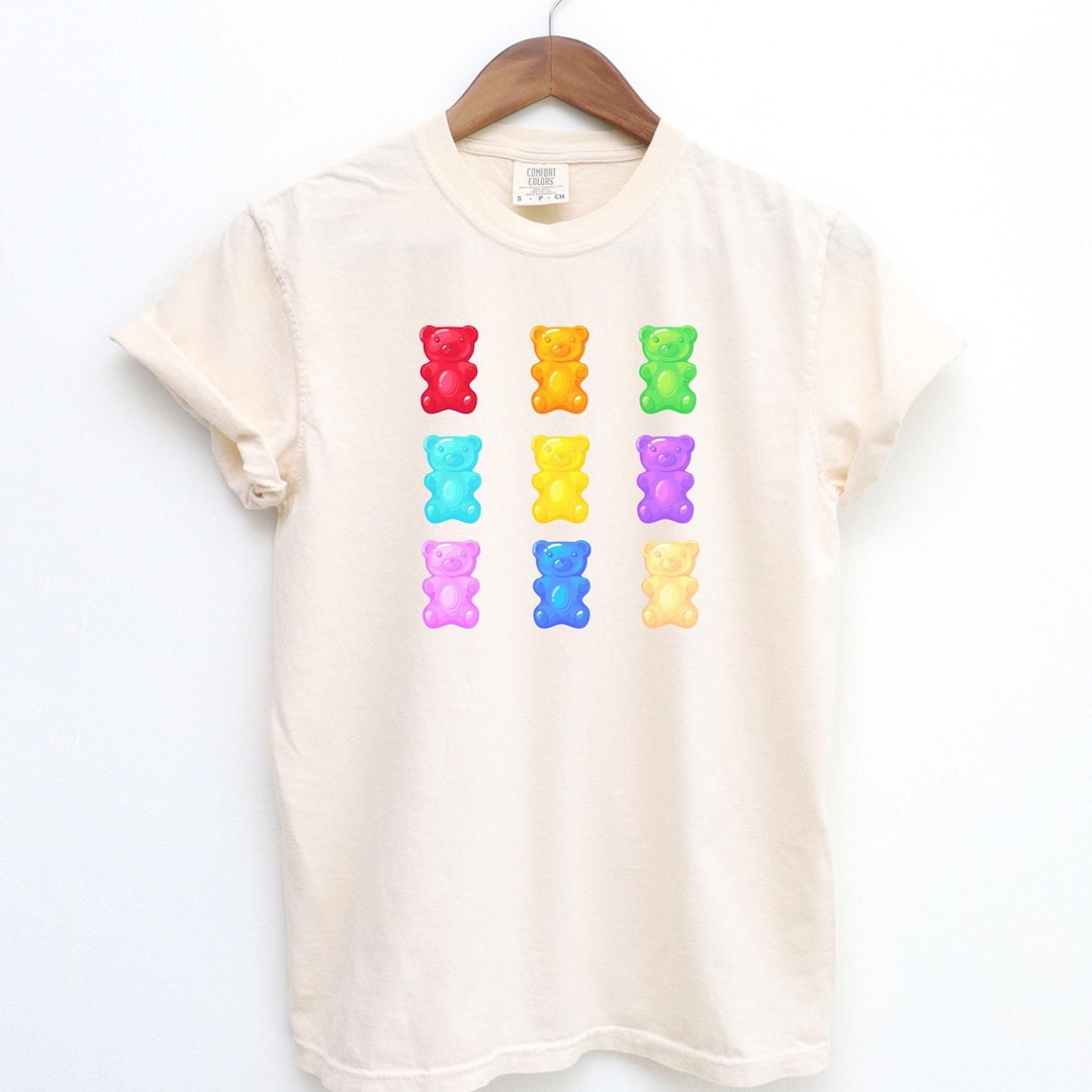 Comfort Colors Gummy Bear Shirt, Rainbow Gummy Bears Tee, Gummy Bear ...