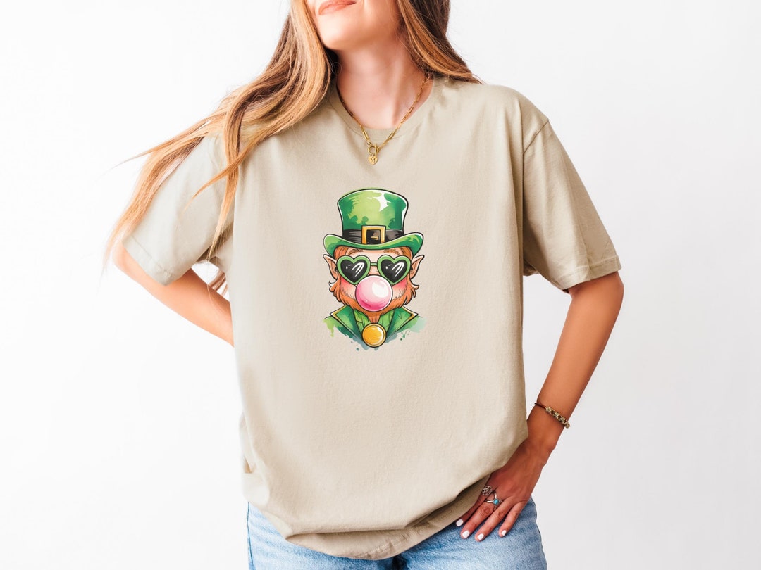St Patricks Day Leprechaun Shirt Bubble Gum Sunglasses Leprechaun Tee ...