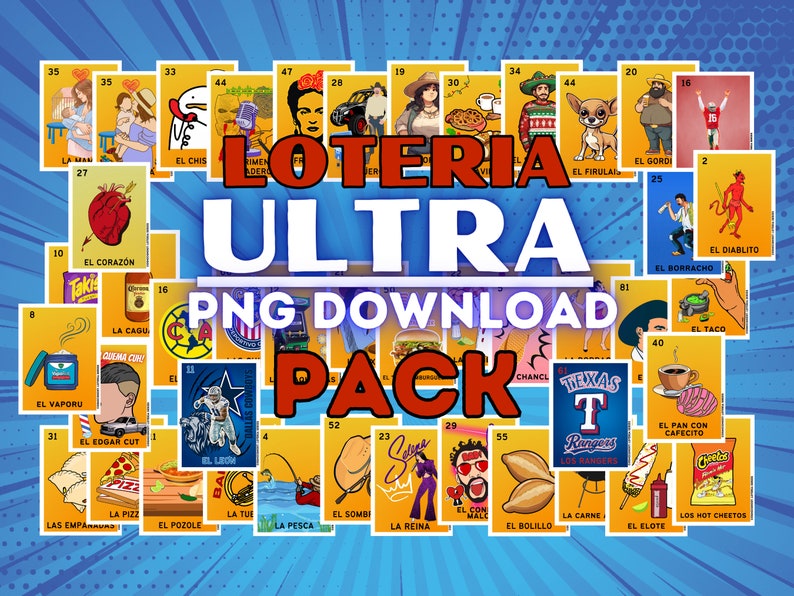Loteria ULTRA Pack Bundle - PNG Downloads - Loteria Card Designs - PNG ...