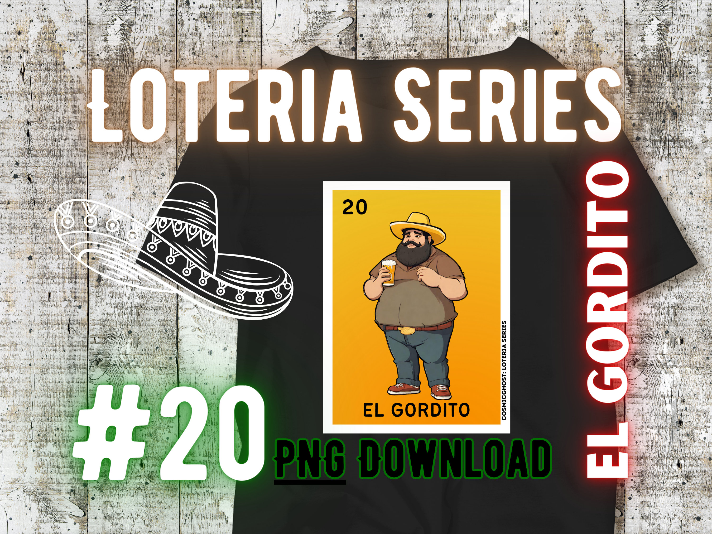 El Gordito - La Loteria Series - PNG Download - Loteria Style Design ...