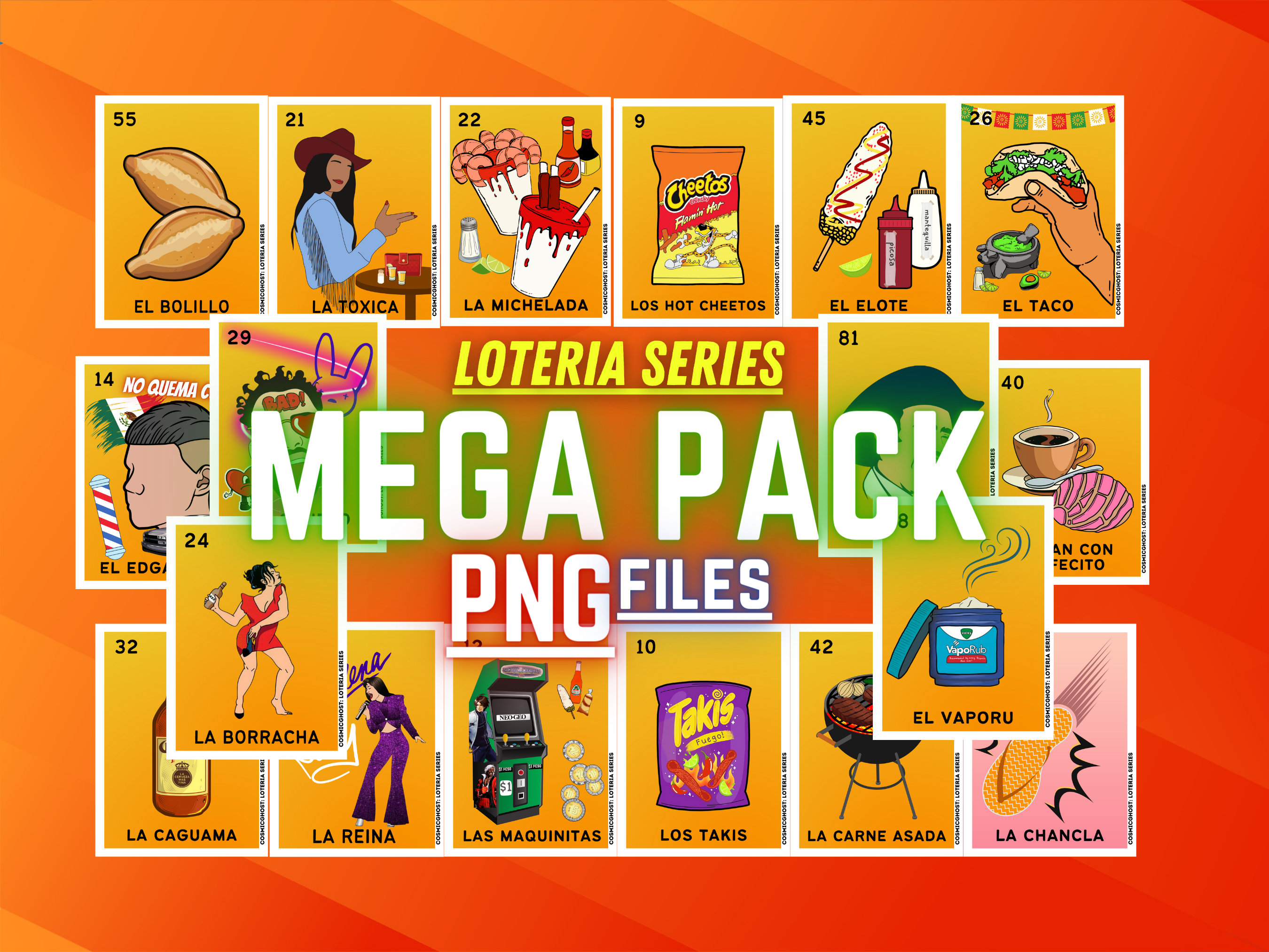 Loteria Series MEGA Pack - 18 PNG Downloads - Loteria Designs - PNG ...