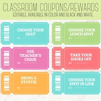 Student Rewards Printable Classroom Incentive Classroom Reward System ...