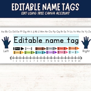 Editable Desk Name Tags for Elementary Classrooms, Includes Alphabet, 1 ...