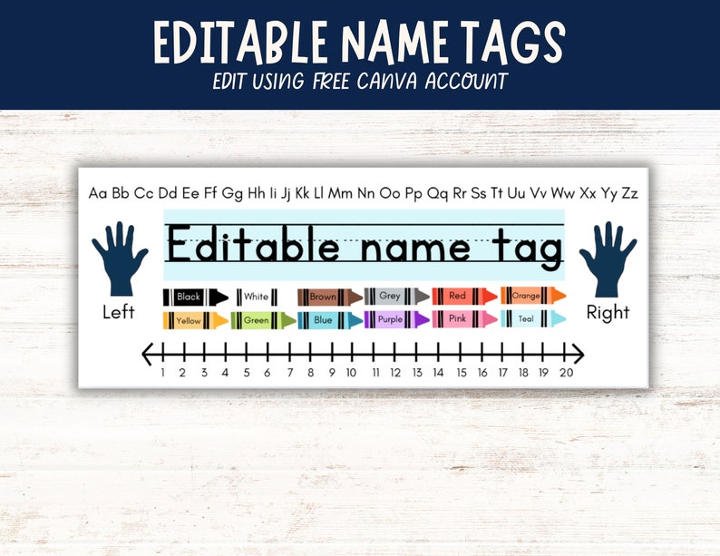 Editable Desk Name Tags for Elementary Classrooms, Includes Alphabet, 1 ...