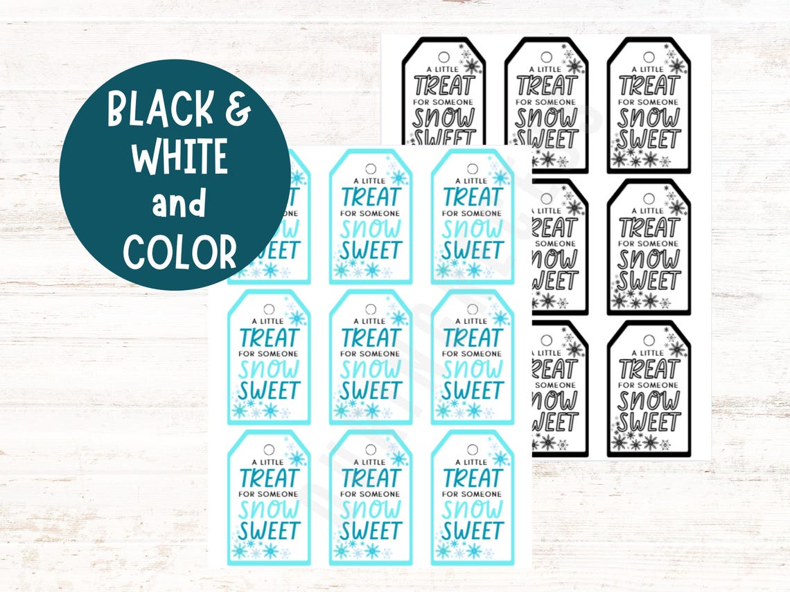 Winter Gift Tags, A Little Treat for Someone Snow Sweet, Winter Break ...