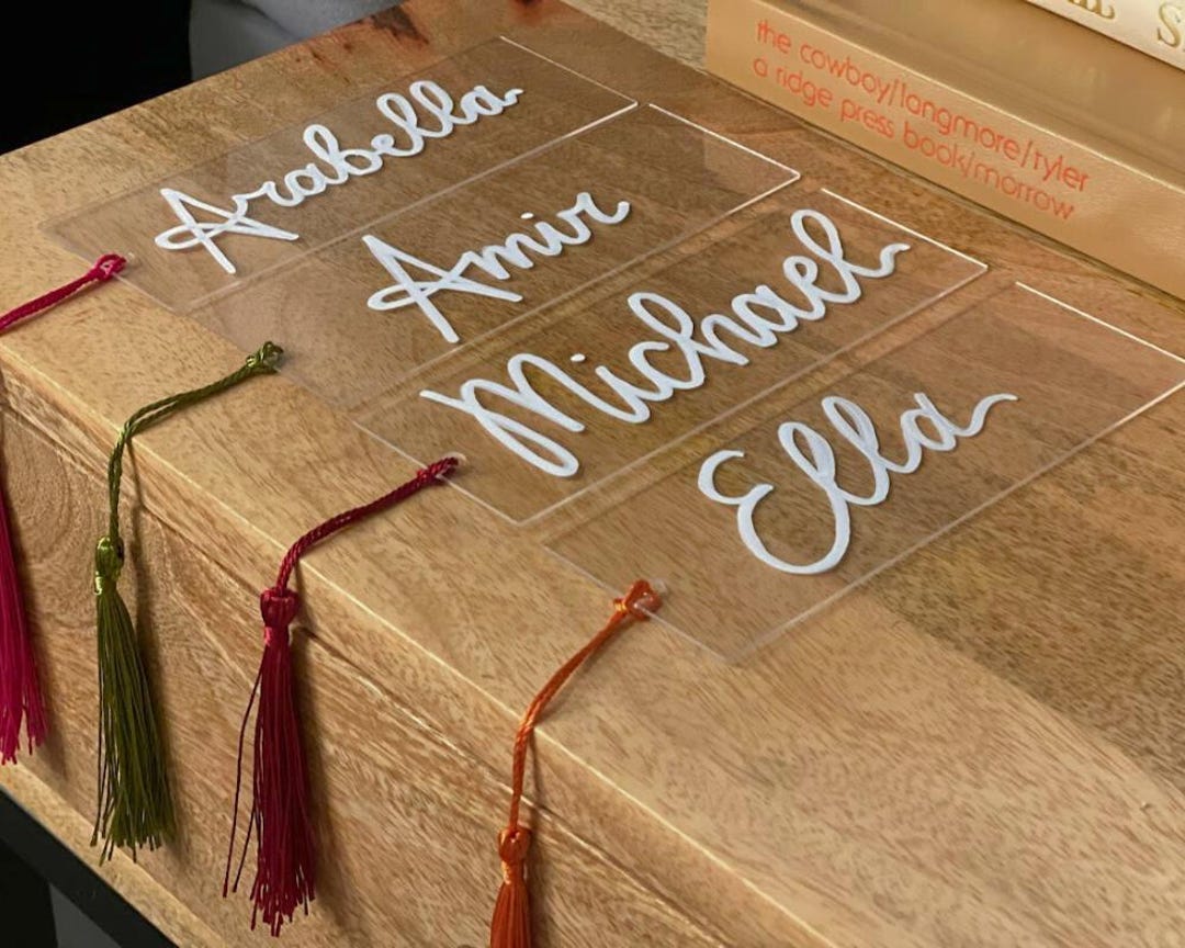 Personalized Name Bookmarks, Custom Acrylic Bookmark, Bundle Bookmarks ...