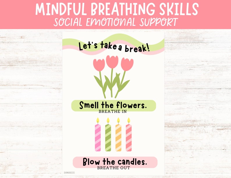 PRINTABLE Breathing Skills, Social Emotional Learning, Calm Down Corner ...