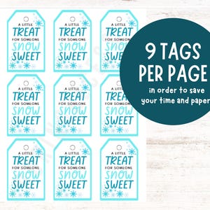 Winter Gift Tags, A Little Treat for Someone Snow Sweet, Winter Break ...