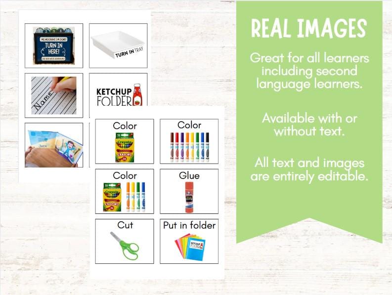 Editable Classroom Directions Visual Display, Supply Display, Real ...
