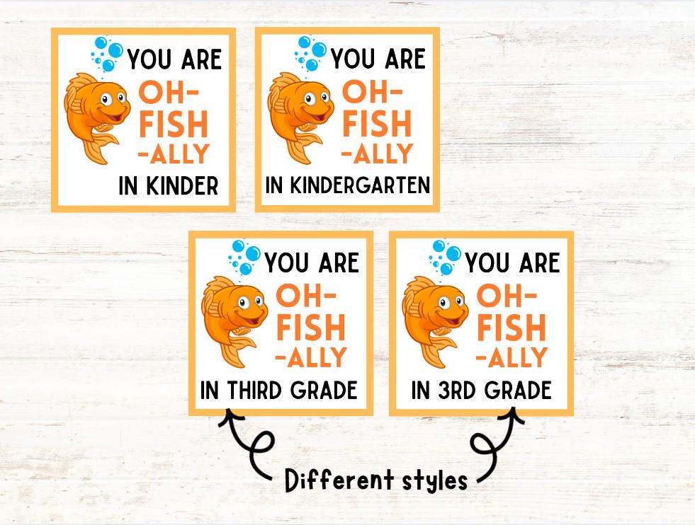 Goldfish Gift Tag, Printable Treat Tag, Back to School Tag, Meet the ...