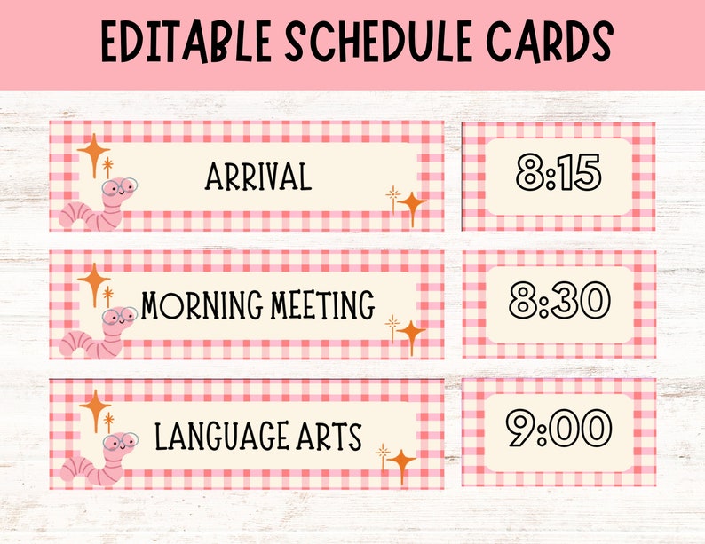 EDITABLE & PRINTABLE Classroom Schedule Cards, Homeschool Schedule ...