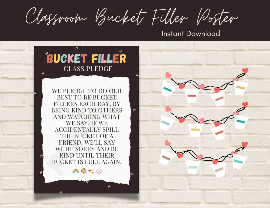 Classroom Bucket Filler Poster, Classroom Decor, Printable Classroom ...