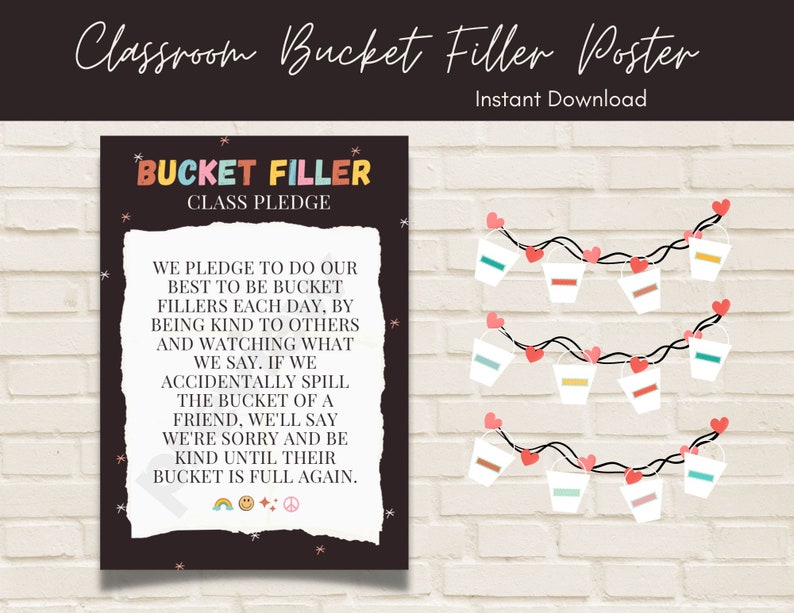 Classroom Bucket Filler Poster, Classroom Decor, Printable Classroom ...
