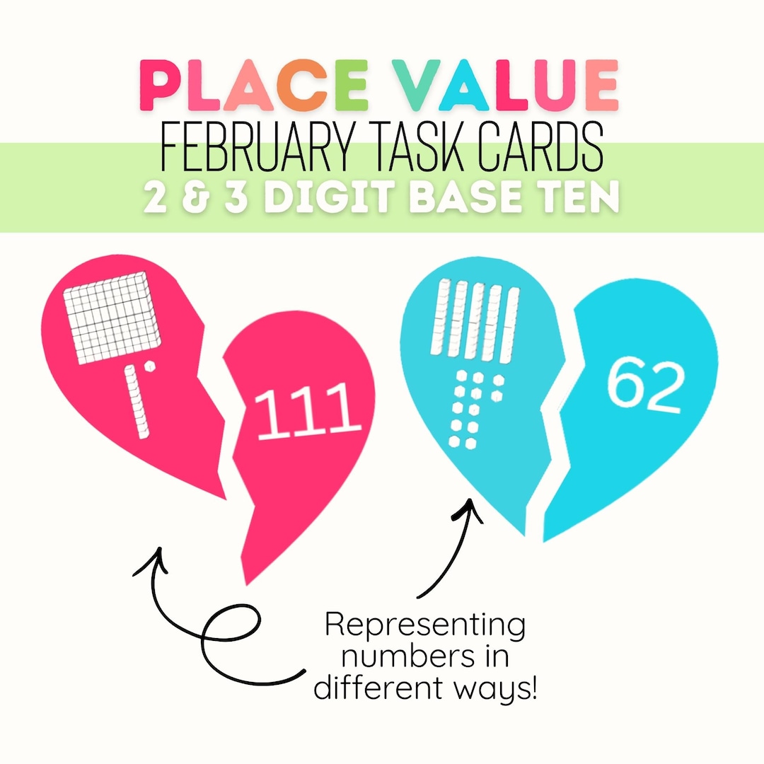 K-2 Place Value Base 10 Math Task Cards, Representing Numbers 0-200 in ...