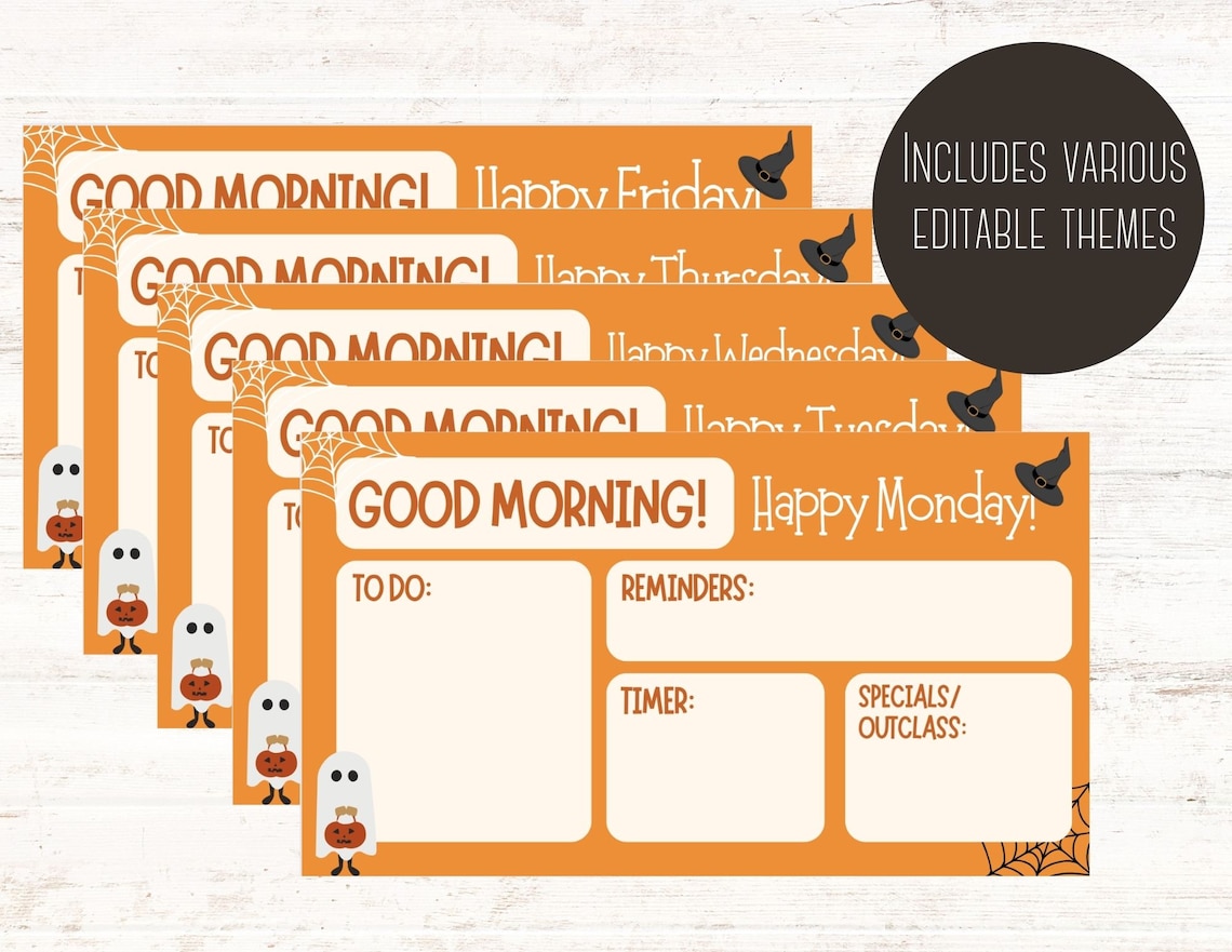 Editable October Classroom Daily Powerpoint Slides, Fall Theme Slides ...