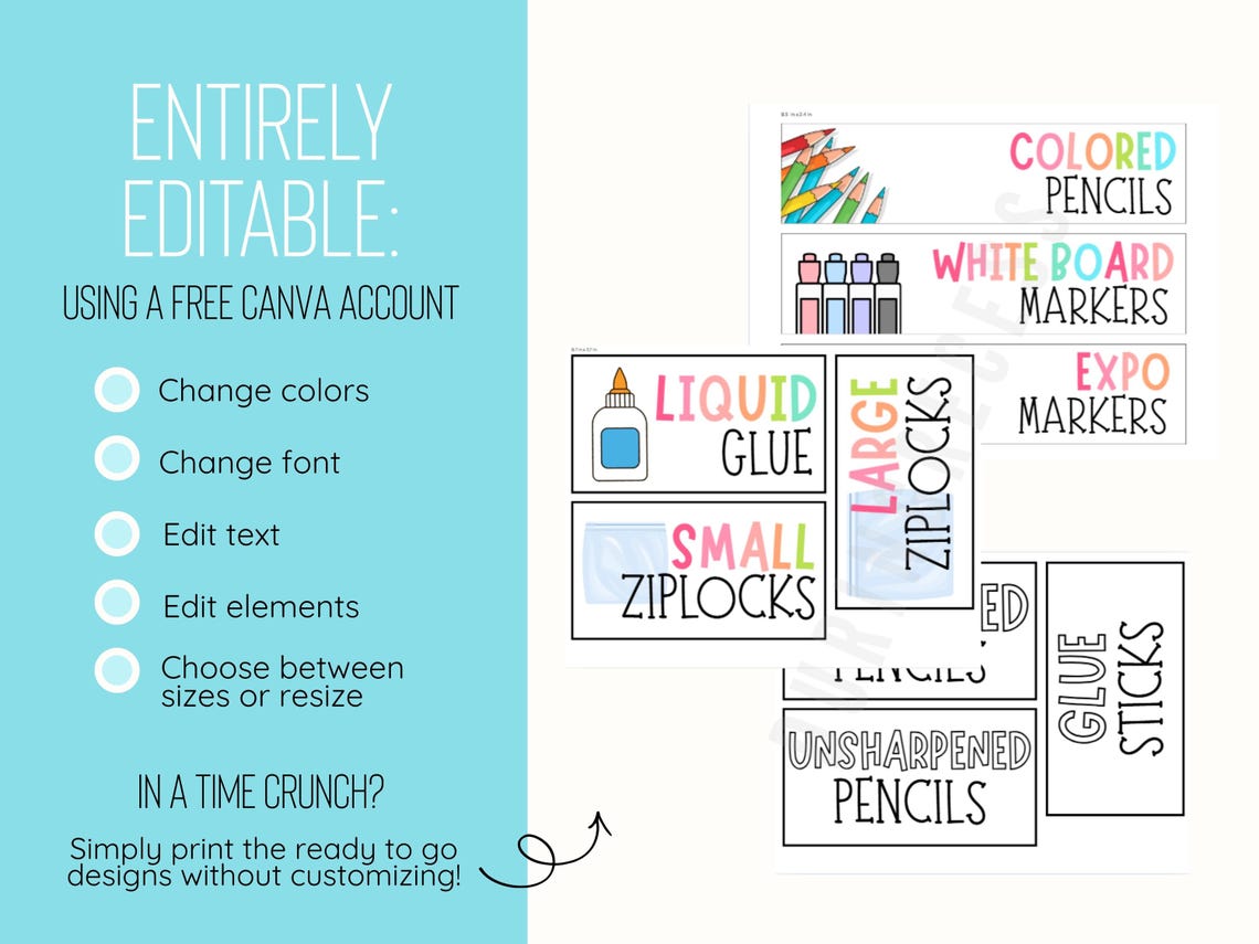 Editable Classroom Supply Labels, Student Supply Organization, Labels ...