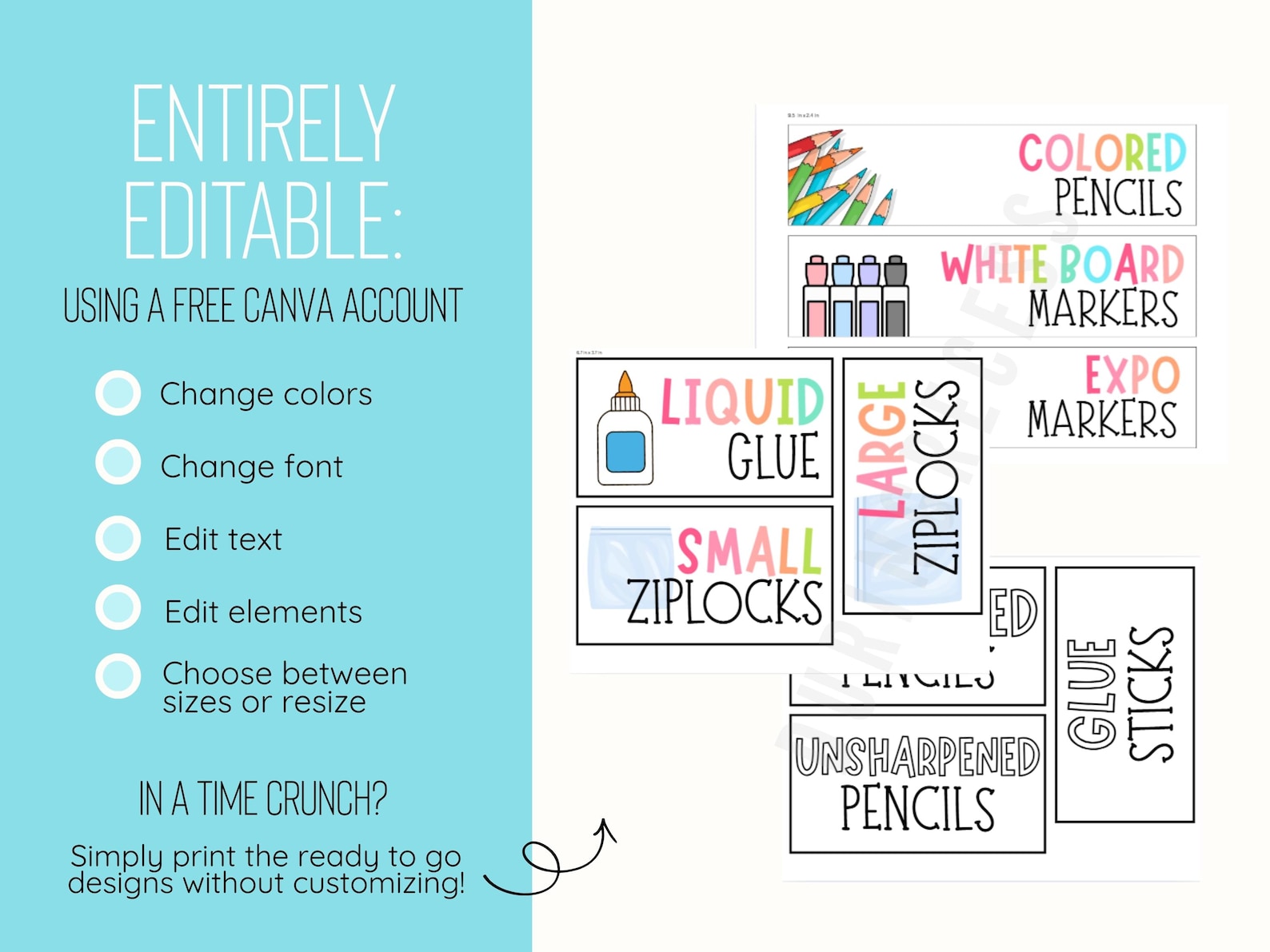 Editable Classroom Supply Labels, Student Supply Organization, Labels ...