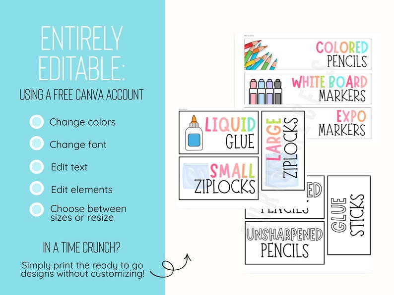 Editable Classroom Supply Labels, Student Supply Organization, Labels ...